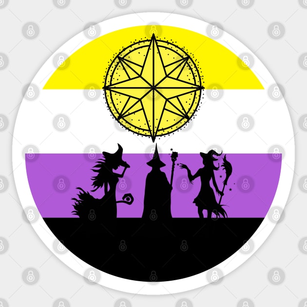 Non Binary Witches - Nonbinary Pride - Sticker | TeePublic